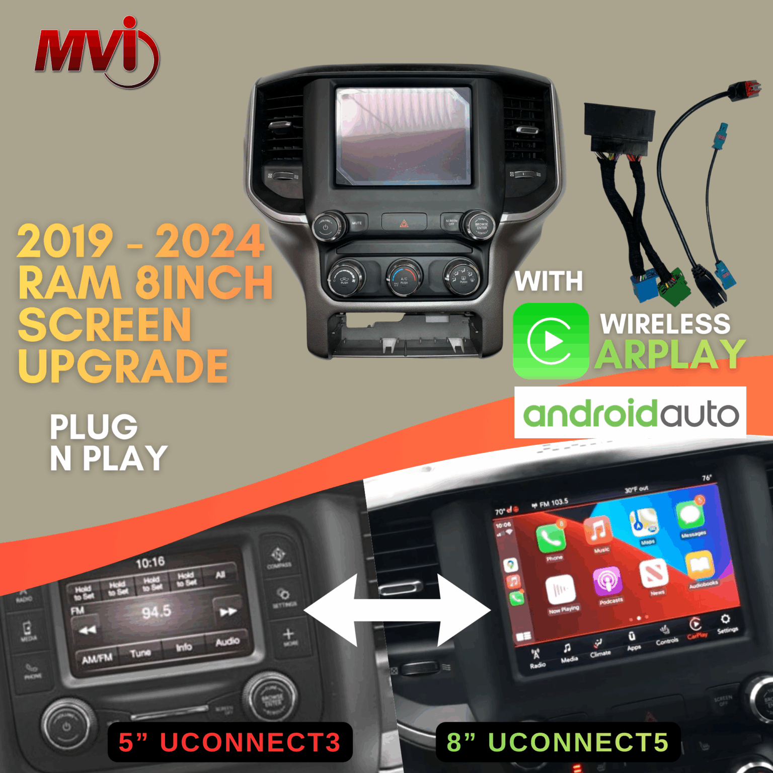 Upgrade Your 5" RAM screen Uconnect 3 to 8″ Uconnect 5 | Easy Install